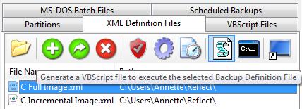 How to use VBScript with Macrium Reflect
